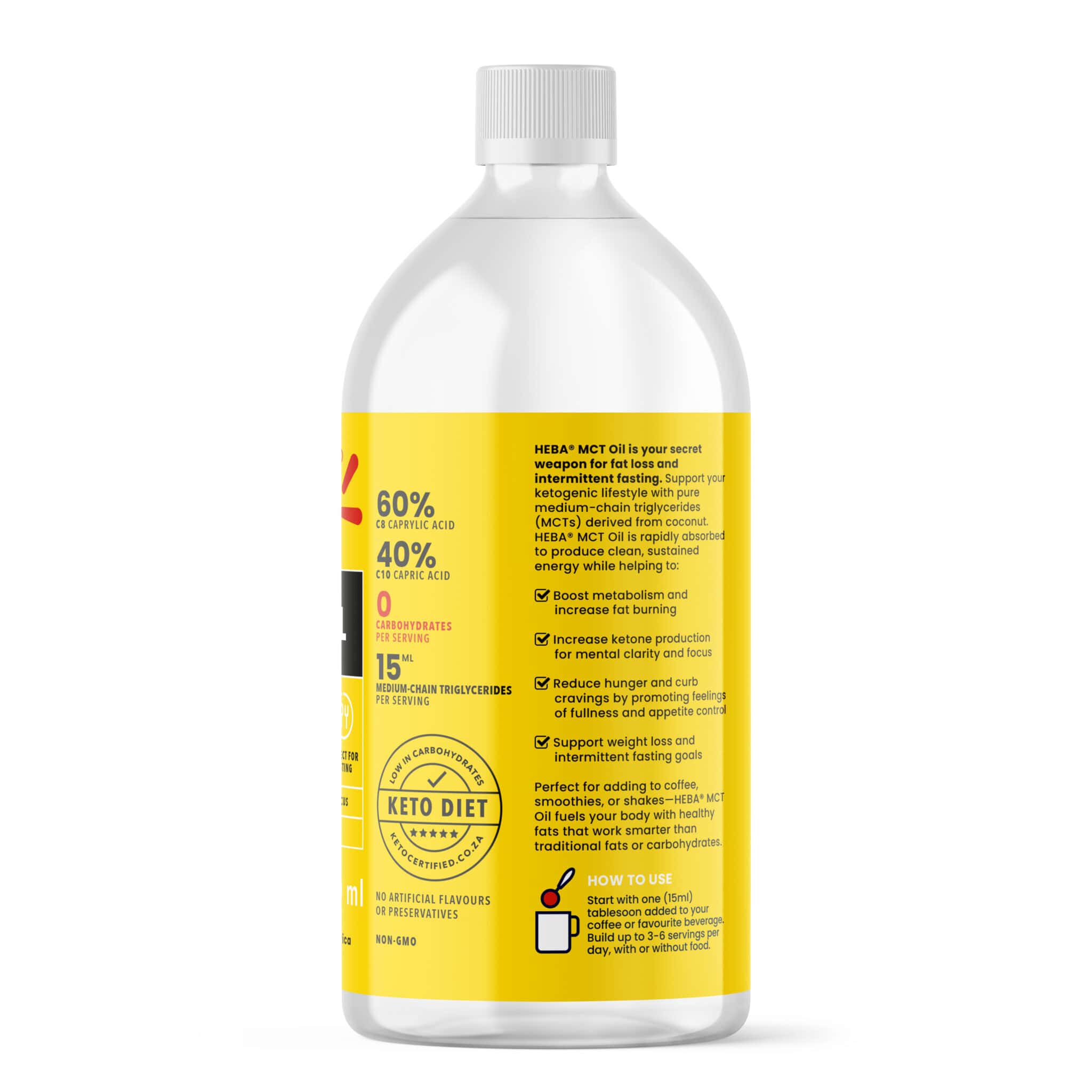 Pure MCT Oil 500ml | Pure C8 C10 MCTs | HEBA®