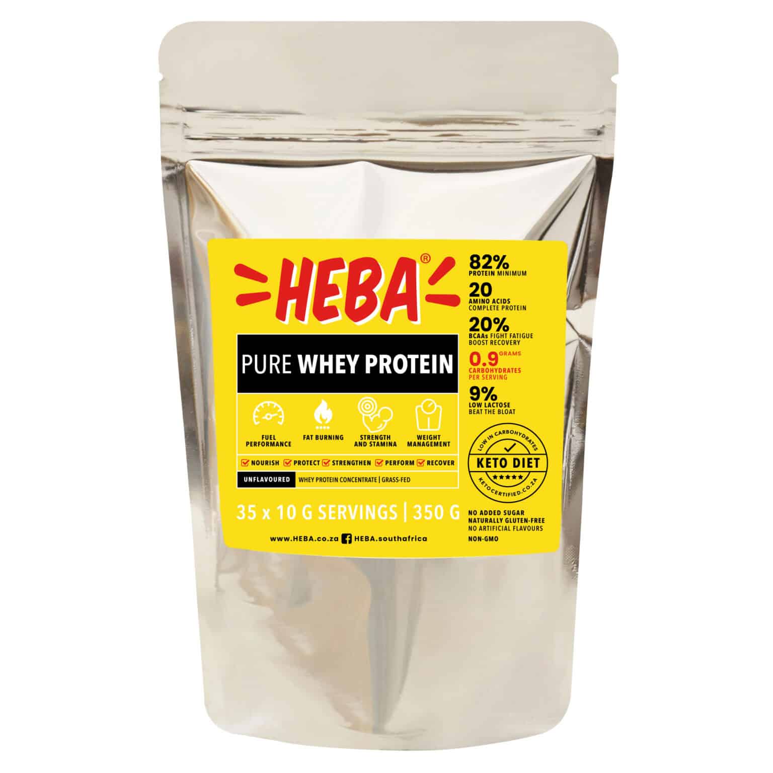 Whey Protein Concentrate 350g | Unflavoured | Keto | HEBA®